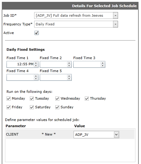 Scheduling the Integration Job – Bizview v23
