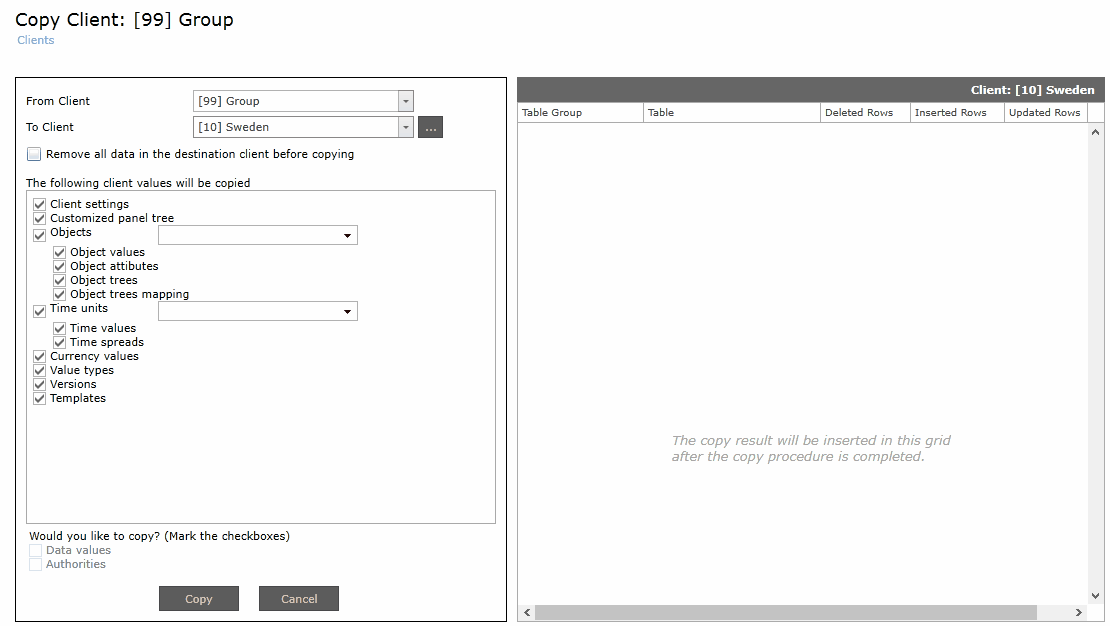 Copy Client – Bizview v23