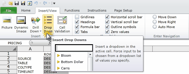 Drop Down – Bizview v23