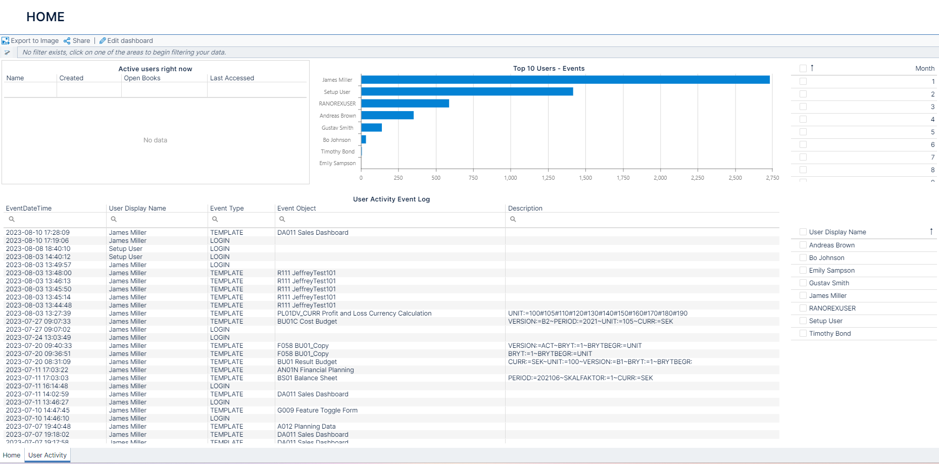Event Log – Bizview v23