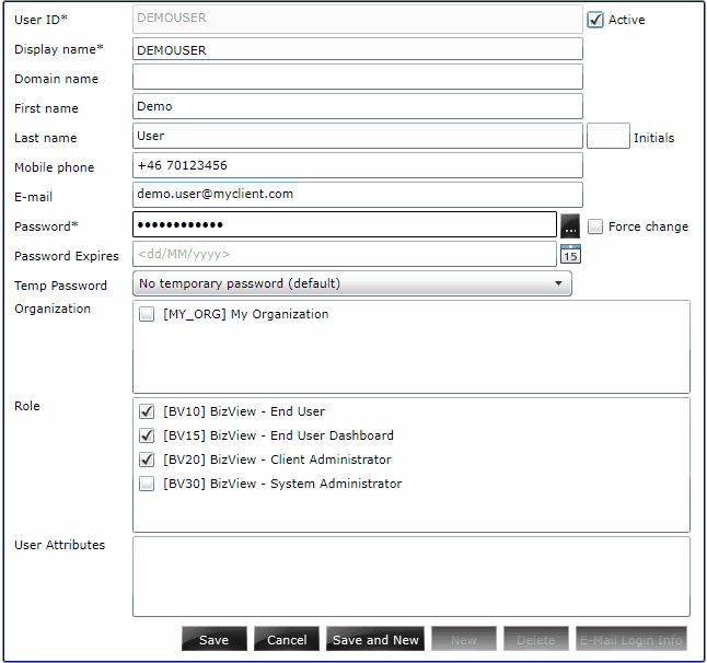 Users – Bizview v23