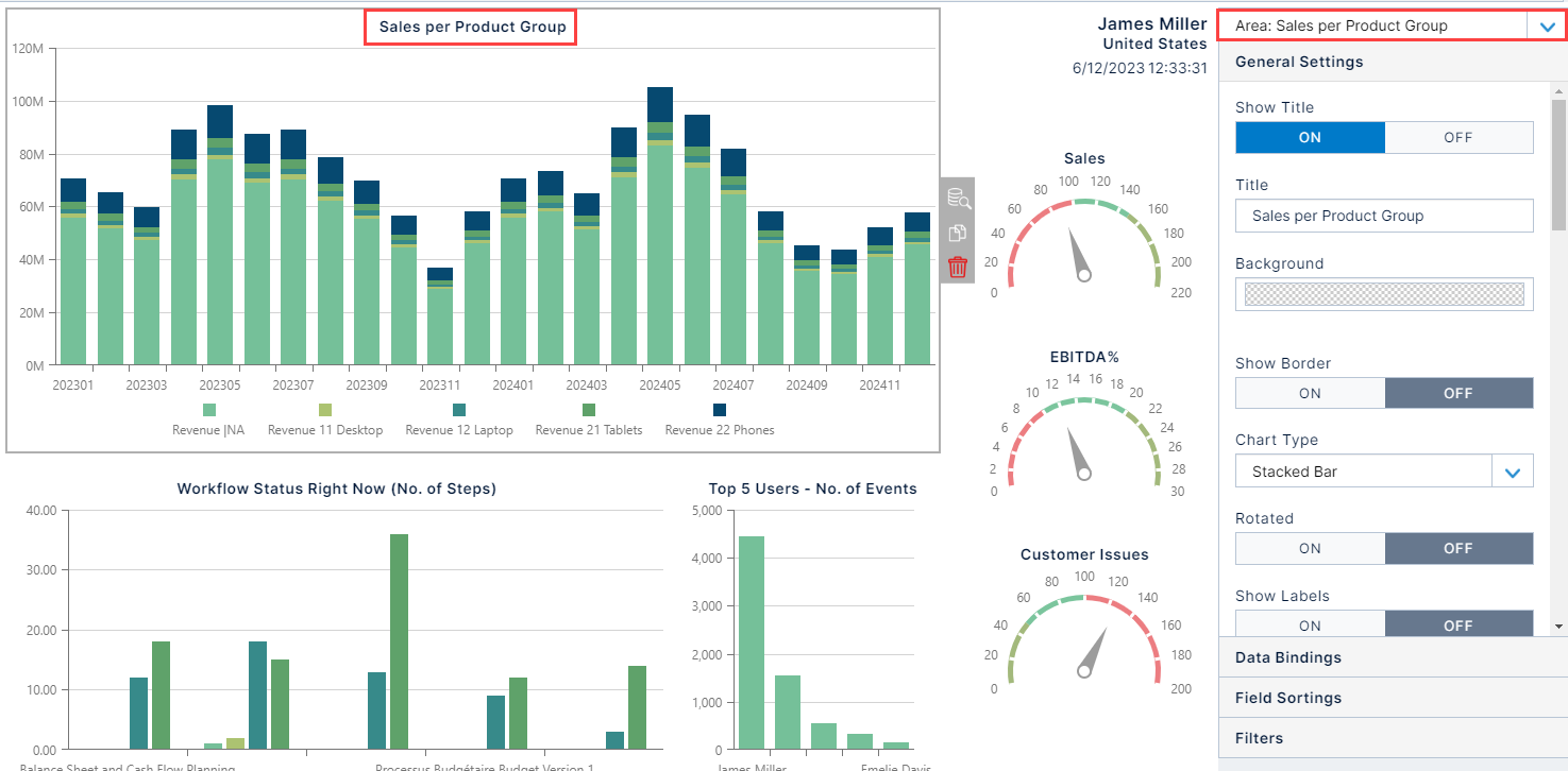 Dasharea Settings – Bizview v23