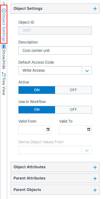 Object Settings – Bizview v23