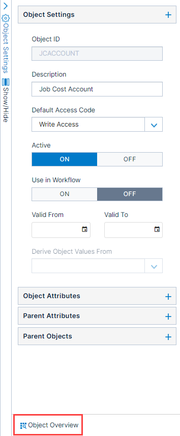 Object Overview – Bizview v23