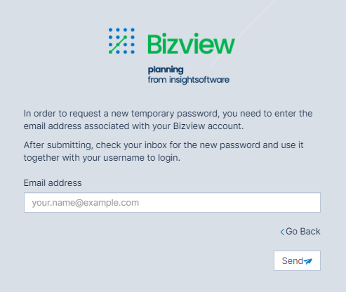 Reset Password – Bizview v23
