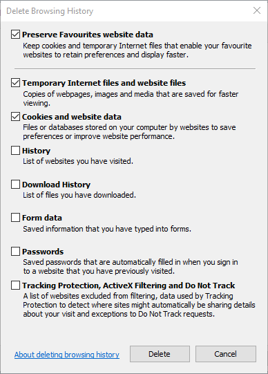 Clearing Browser Cache/History – Bizview v23